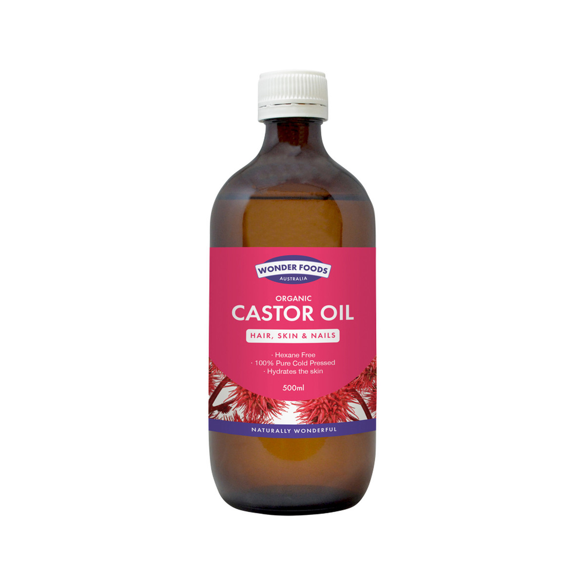 Wonder Foods Organic Pure Cold-Pressed Castor Oil 500ml - Willow ...
